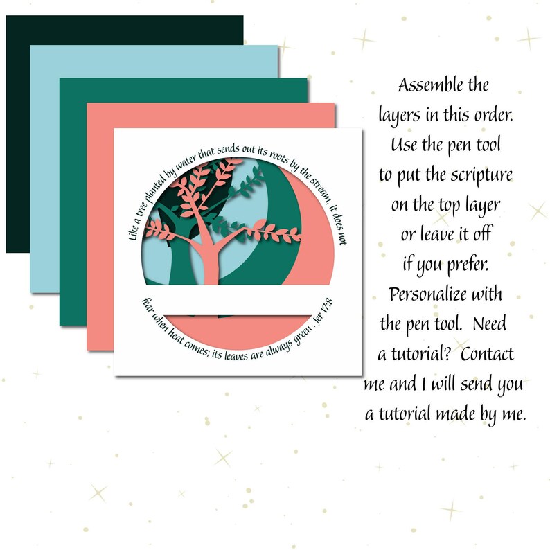Christian Family Tree Shadow Box SVG, Personalized 3D Papercut (digital ...