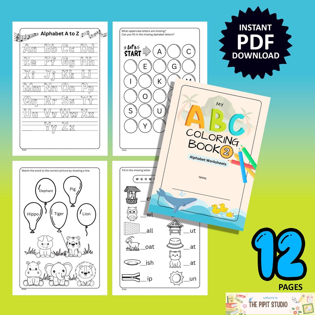 A-Z Alphabet Worksheets: ABC Tracing, Matching & Coloring (printable ...