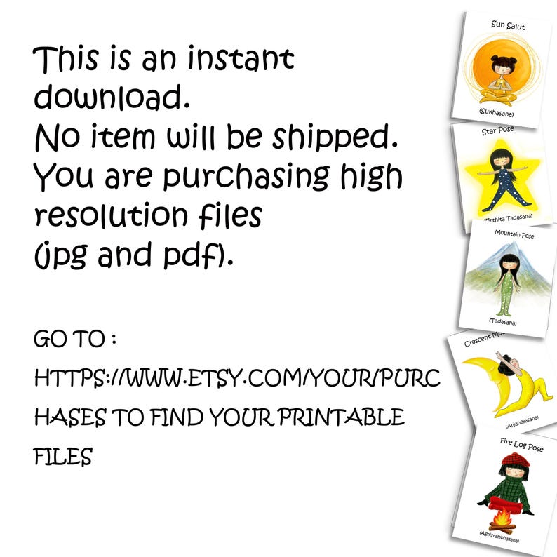 Nature Yoga Cards for Kids- 15 Printable Yoga Poses Cards for Classroom ...