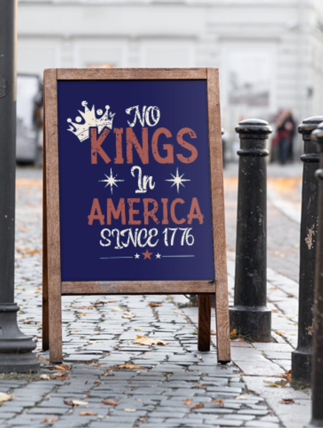 No Kings Day Protest Sign: Black Floral Retro Design (digital Download ...