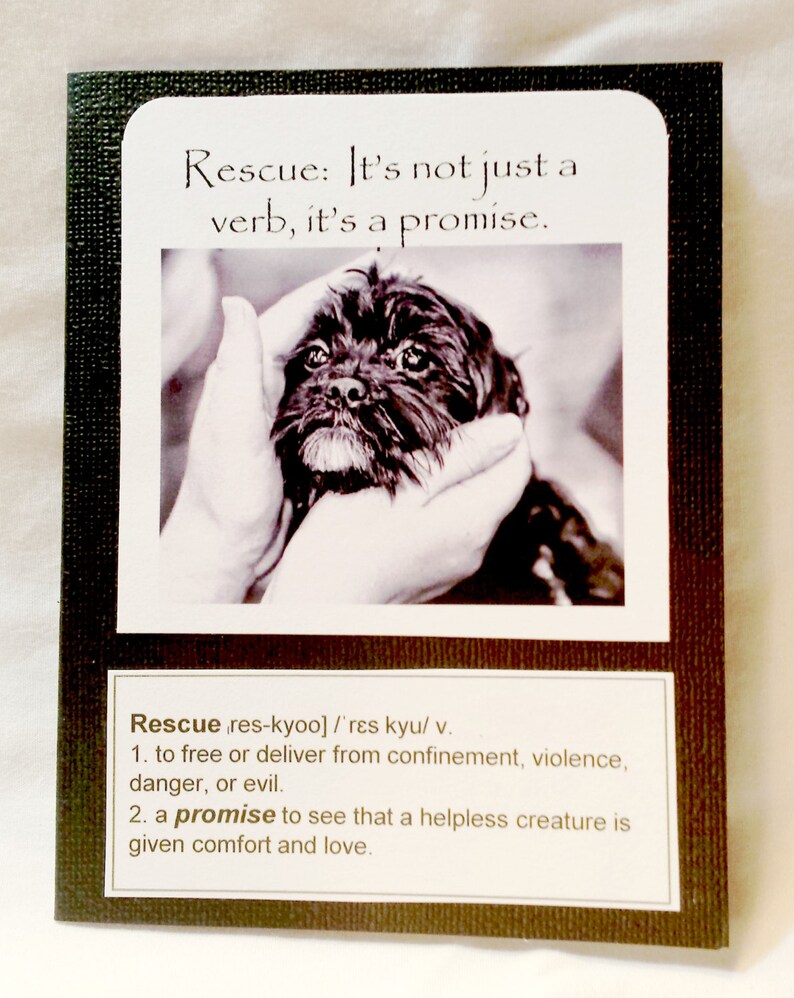 Rescue It's Not Just a Verb It's a Promise Greeting - Etsy