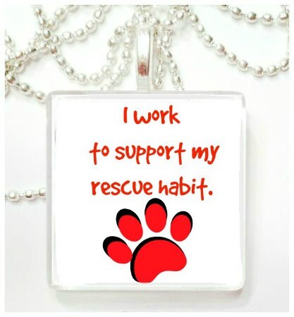 I Work to Support My Rescue Habit Tile Pendant - Etsy