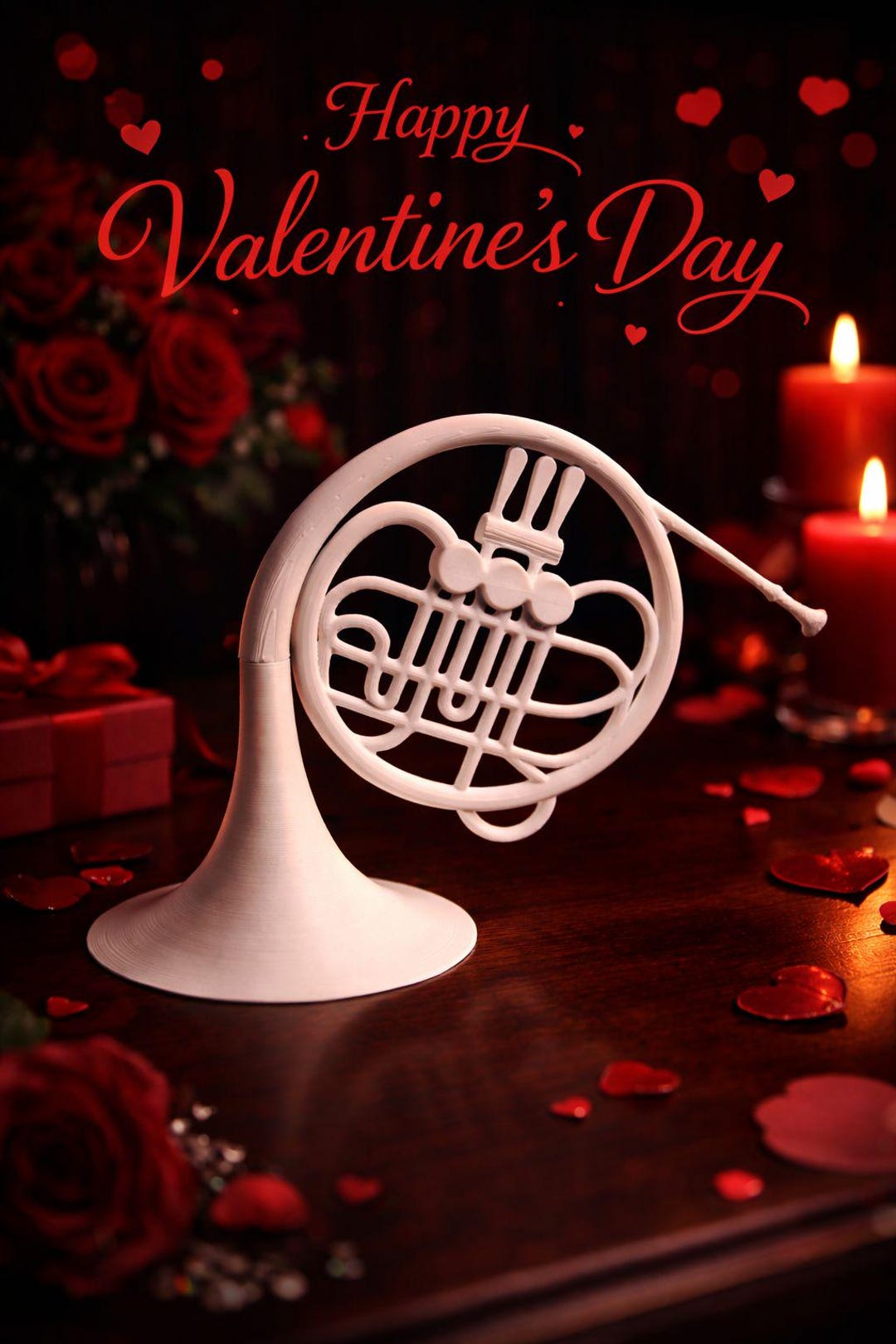 3D Printed French Horn Sculpture | Personalized Musician Gift - Etsy