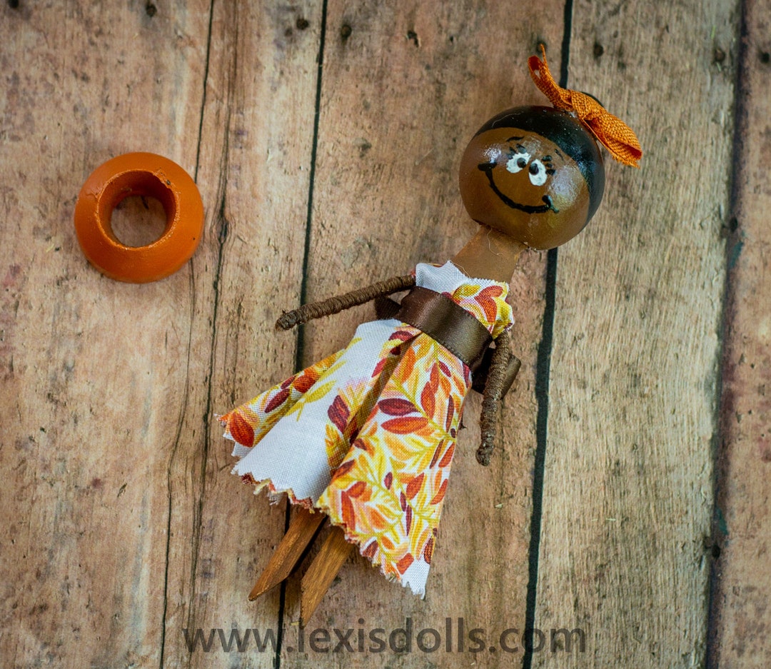 Handmade Dollhouse Doll, Fall Miniatures, Wooden Figurine, Handmade ...