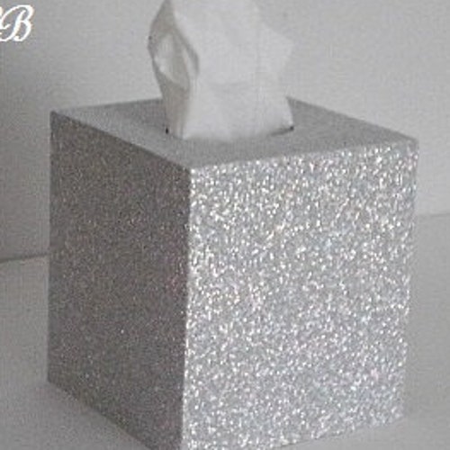 SILVER GLITTER TISSUE Box Cover-super Sparkling Octagon/prisma | Etsy