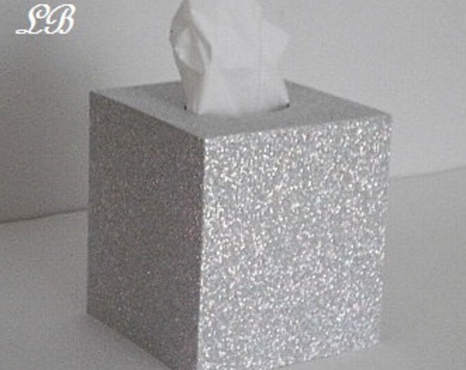 SILVER GLITTER TISSUE Box Cover-super Sparkling Octagon/prisma | Etsy UK
