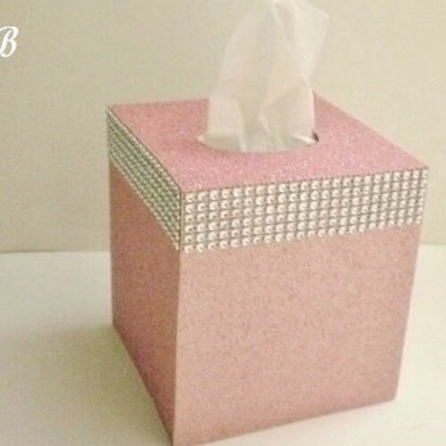 GLITTER TISSUE BOX Cover-pink/raspberry Fine Glitter or Choose - Etsy