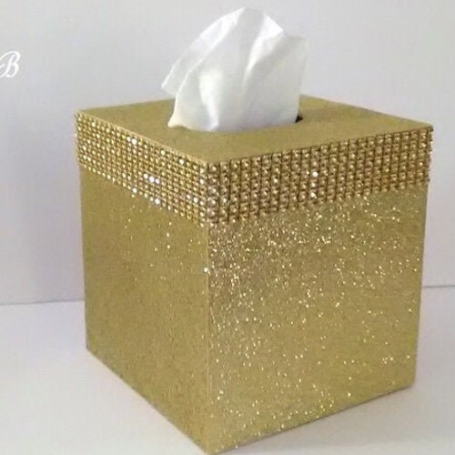 SILVER GLITTER & DIAMOND Wrap Tissue Box Cover-fine - Etsy