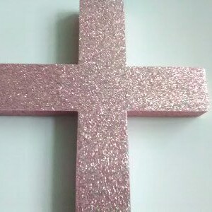 GLITTER WALL CROSS - Sparkling Fine Glitter Cross in Blush/rose or a ...