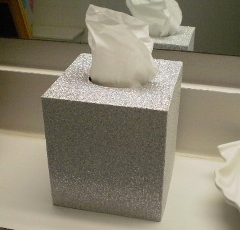 SILVER GLITTER TISSUE Box Cover-super Sparkling Octagon/prisma | Etsy
