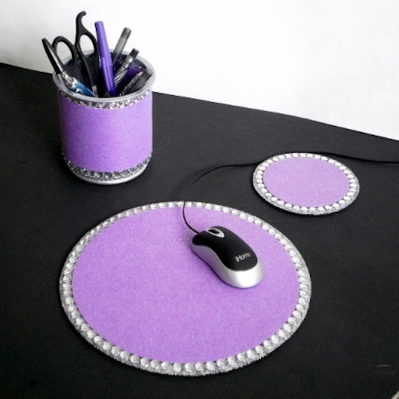 Items similar to LAVENDER & BLING Computer Desk Set - Lavender Purple w ...
