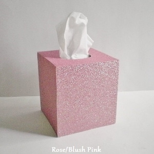 GLITTER TISSUE BOX Cover-pink/raspberry Fine Glitter or Choose From ...