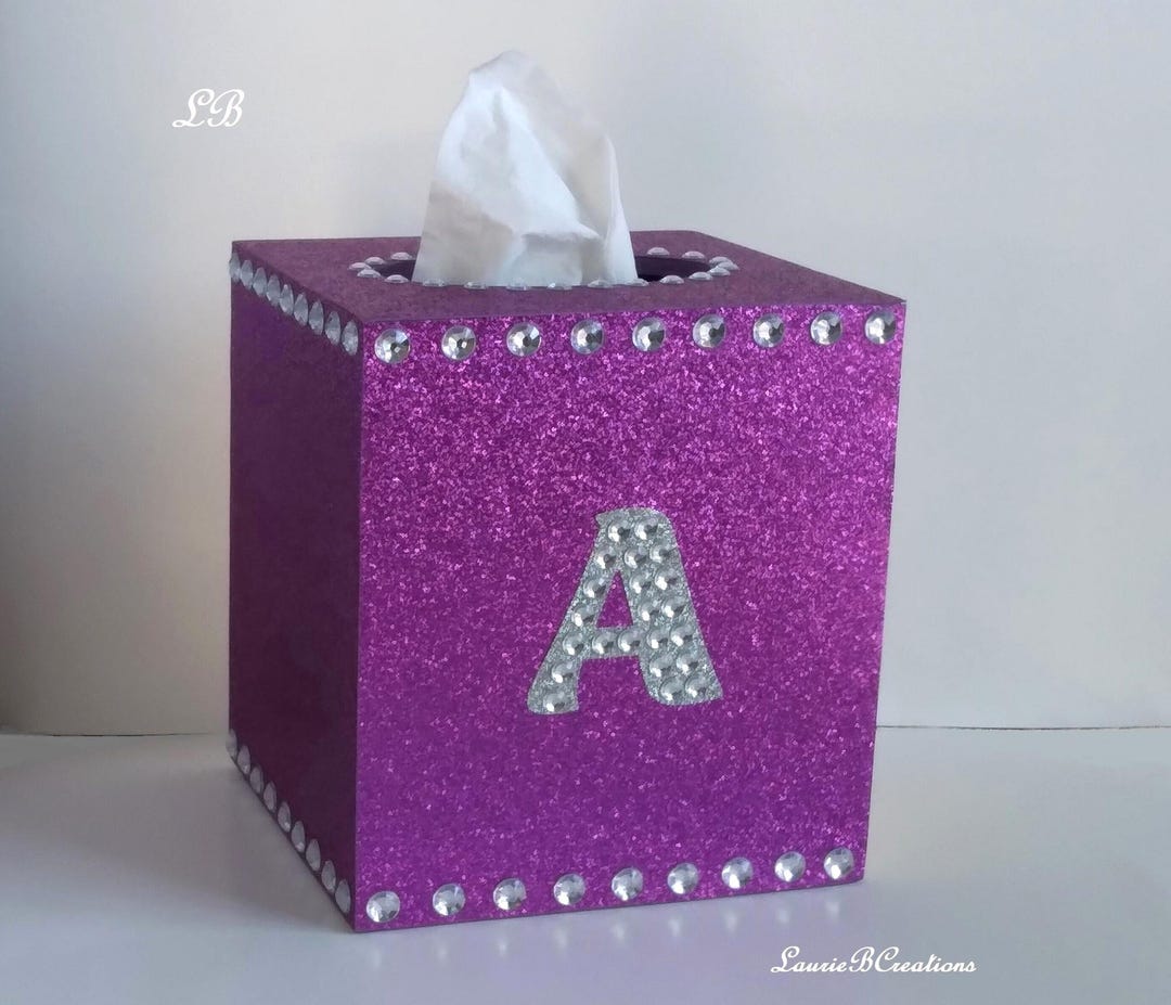 GLITTER & BLING INITIAL Tissue Box Cover-personalized in a Variety of ...