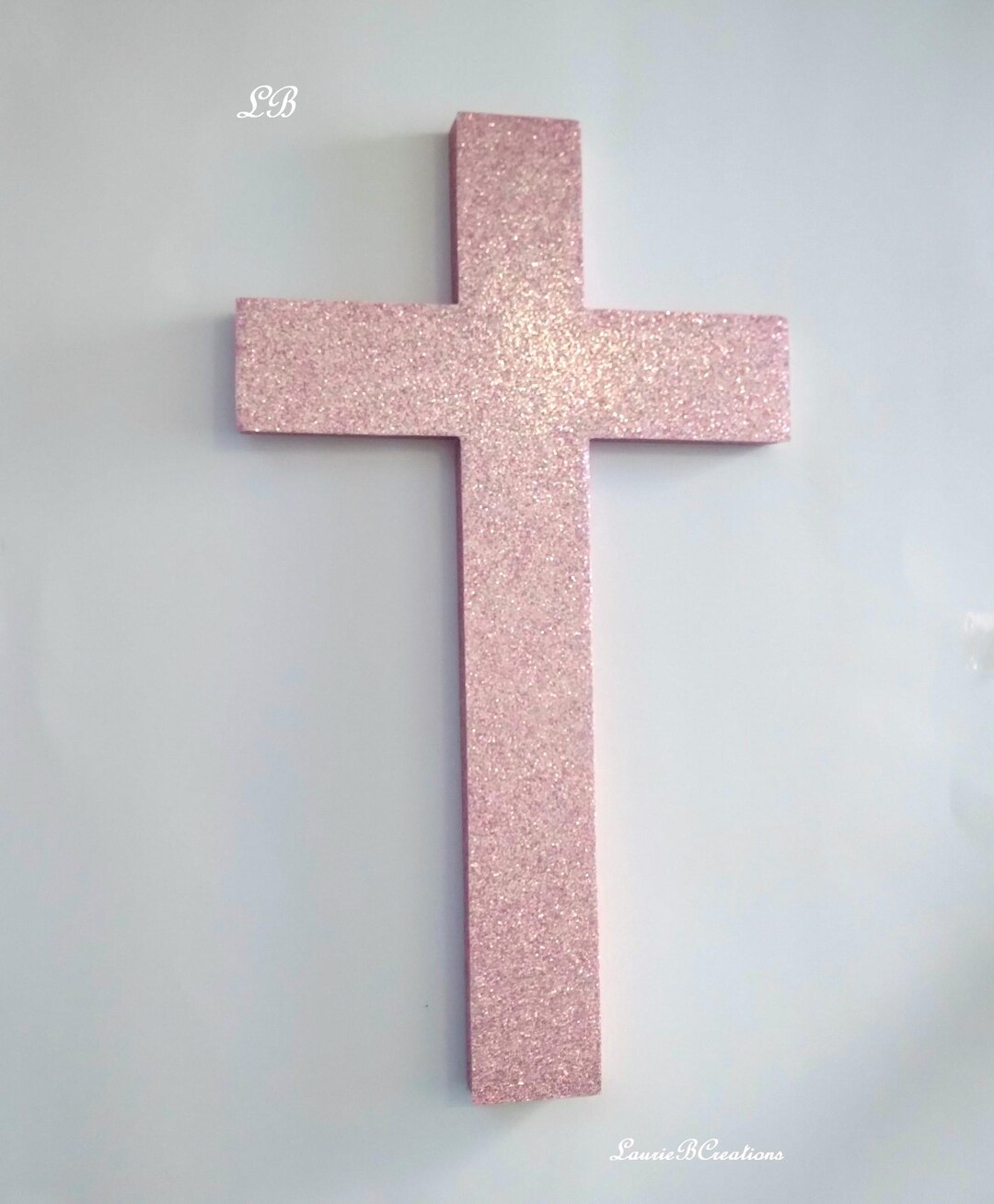 GLITTER WALL CROSS - Sparkling Fine Glitter Cross in Blush/rose or a ...