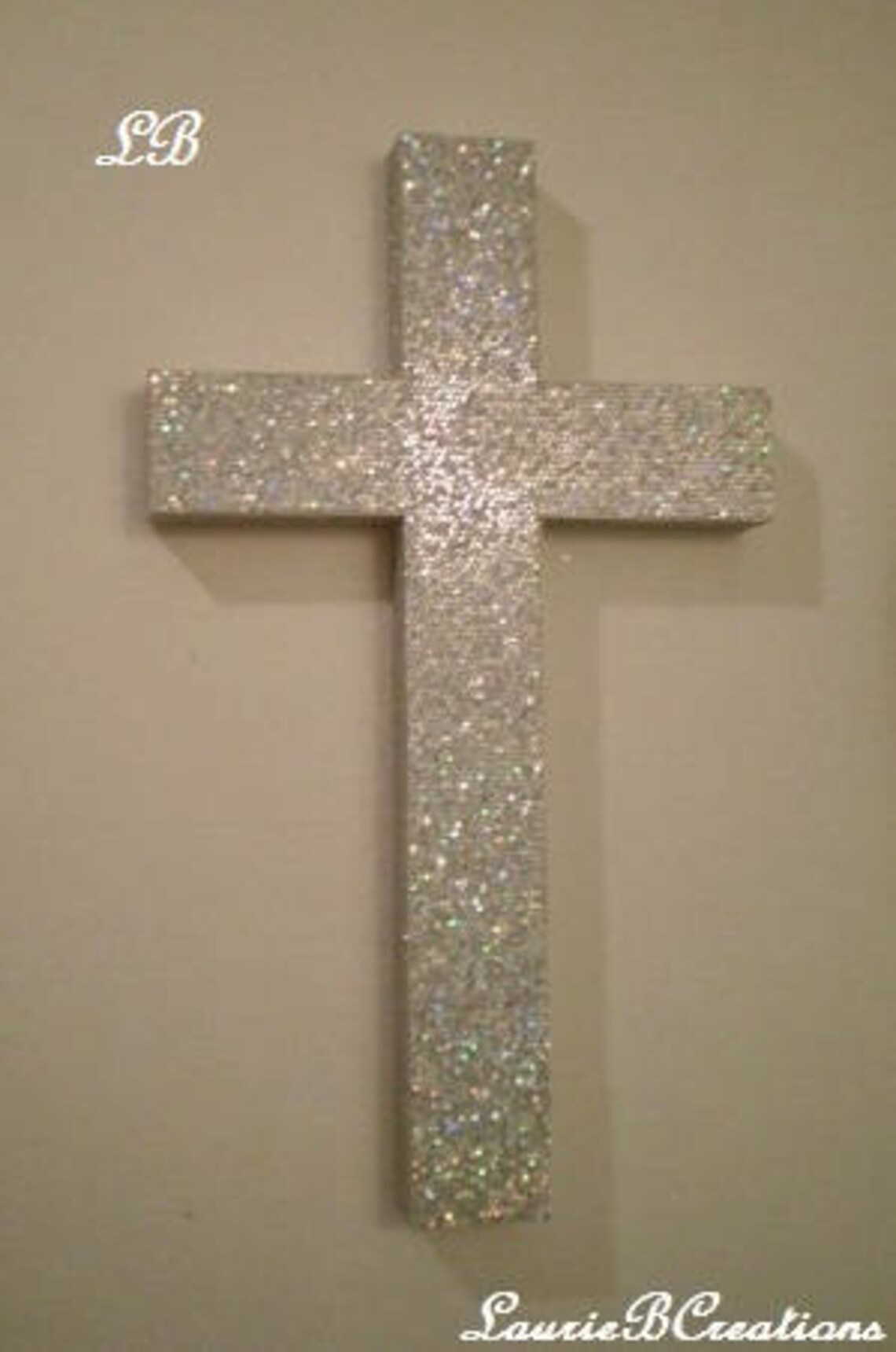 SILVER GLITTER Wall Cross Decorative Super Sparkling - Etsy