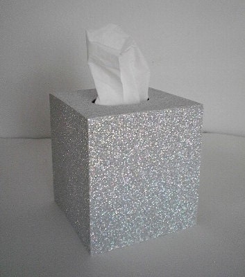 SILVER GLITTER TISSUE Box Cover-super Sparkling Octagon/prisma - Etsy