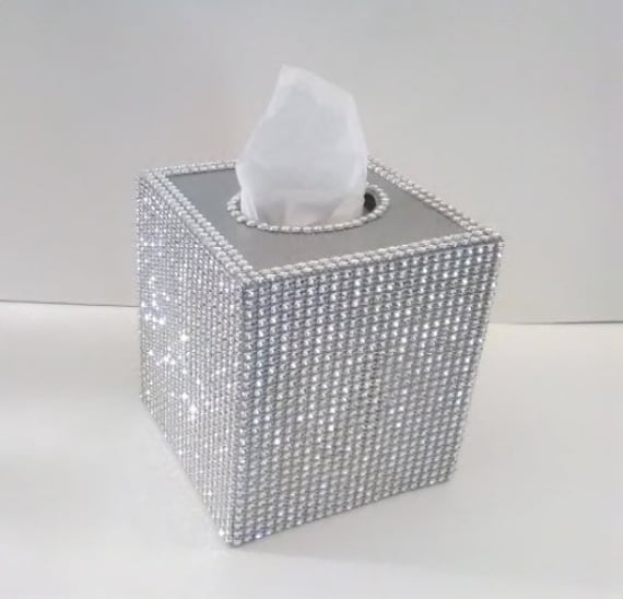 Rhinestone Tissue Box Cover DIY TIssue Box Cover With BLING!