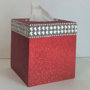 GLITTER & BLING Tissue Box Cover-fine Glitter With Crystal Glass ...