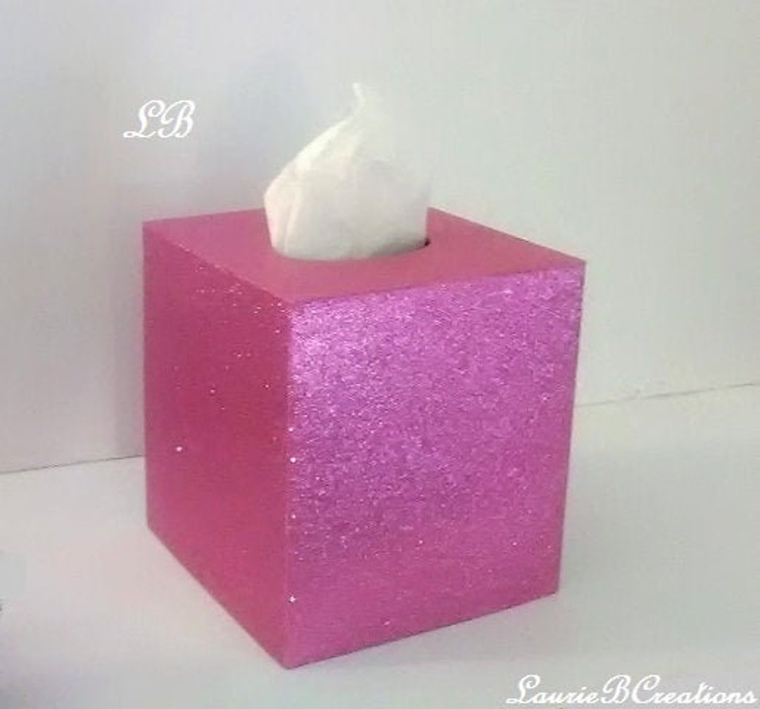 GLITTER TISSUE BOX Cover-pink/raspberry Fine Glitter or Choose From ...