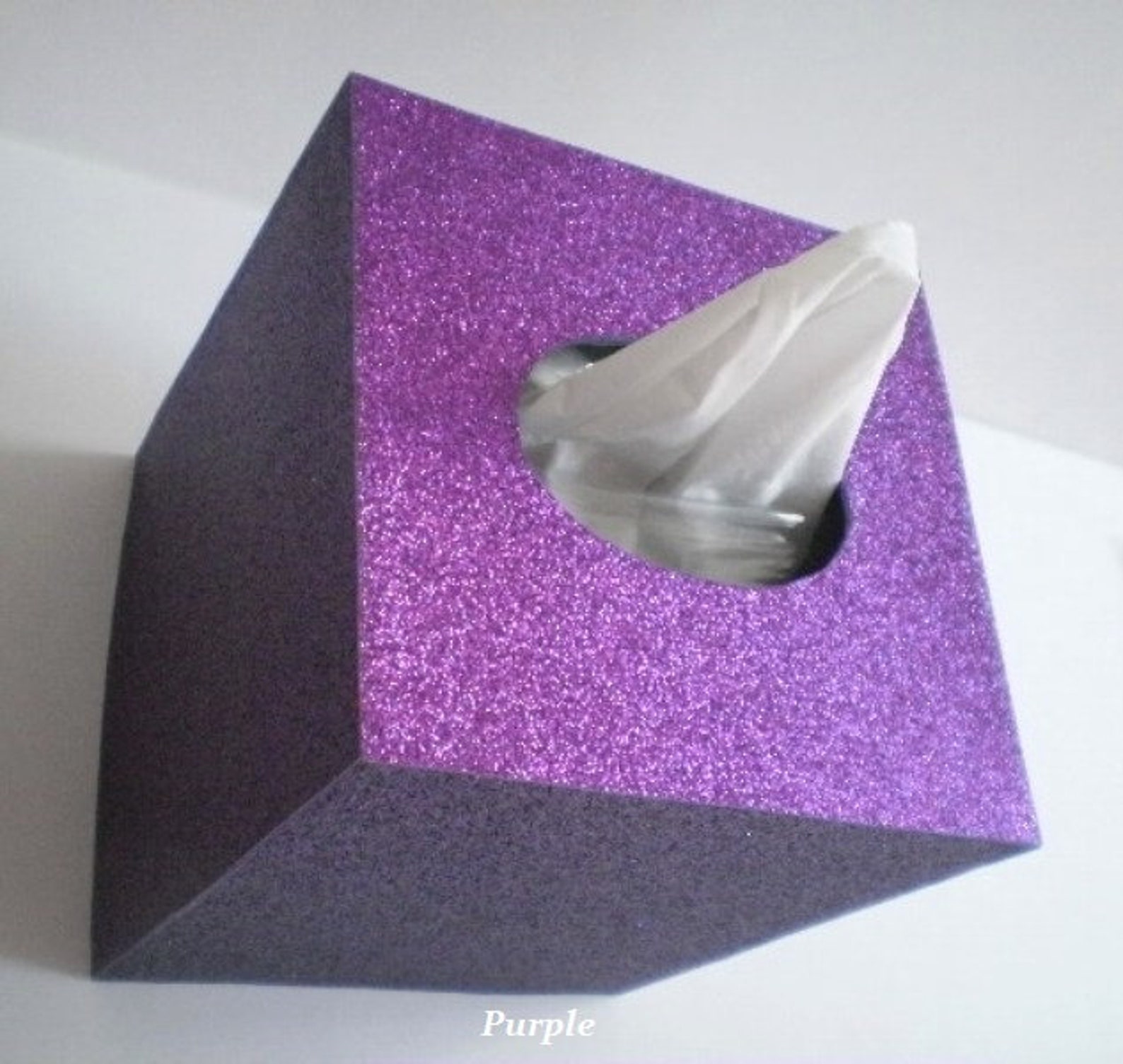 GLITTER TISSUE BOX Cover-pink/raspberry Fine Glitter or Choose - Etsy