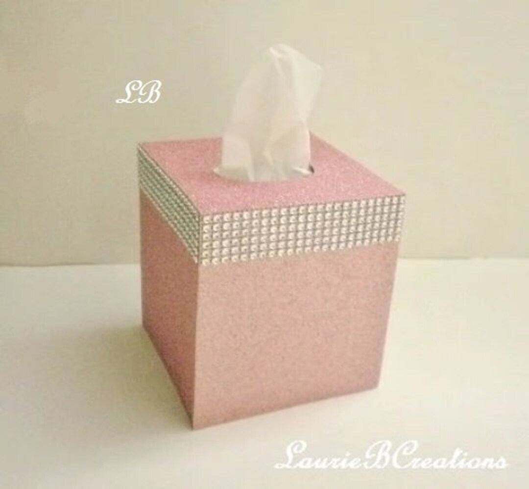 GLITTER & DIAMOND WRAP Tissue Box Cover-blush Pink/rose Fine - Etsy