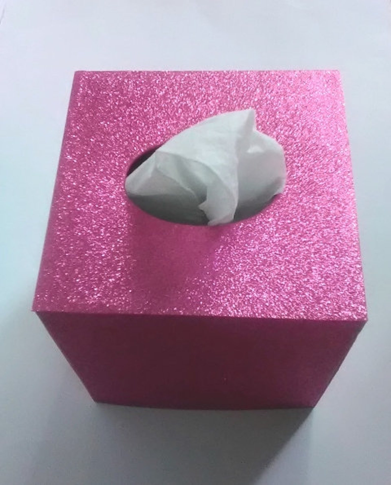 GLITTER TISSUE BOX Cover-pink/raspberry Fine Glitter or Choose - Etsy