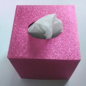 GLITTER TISSUE BOX Cover-pink/raspberry Fine Glitter or Choose From ...