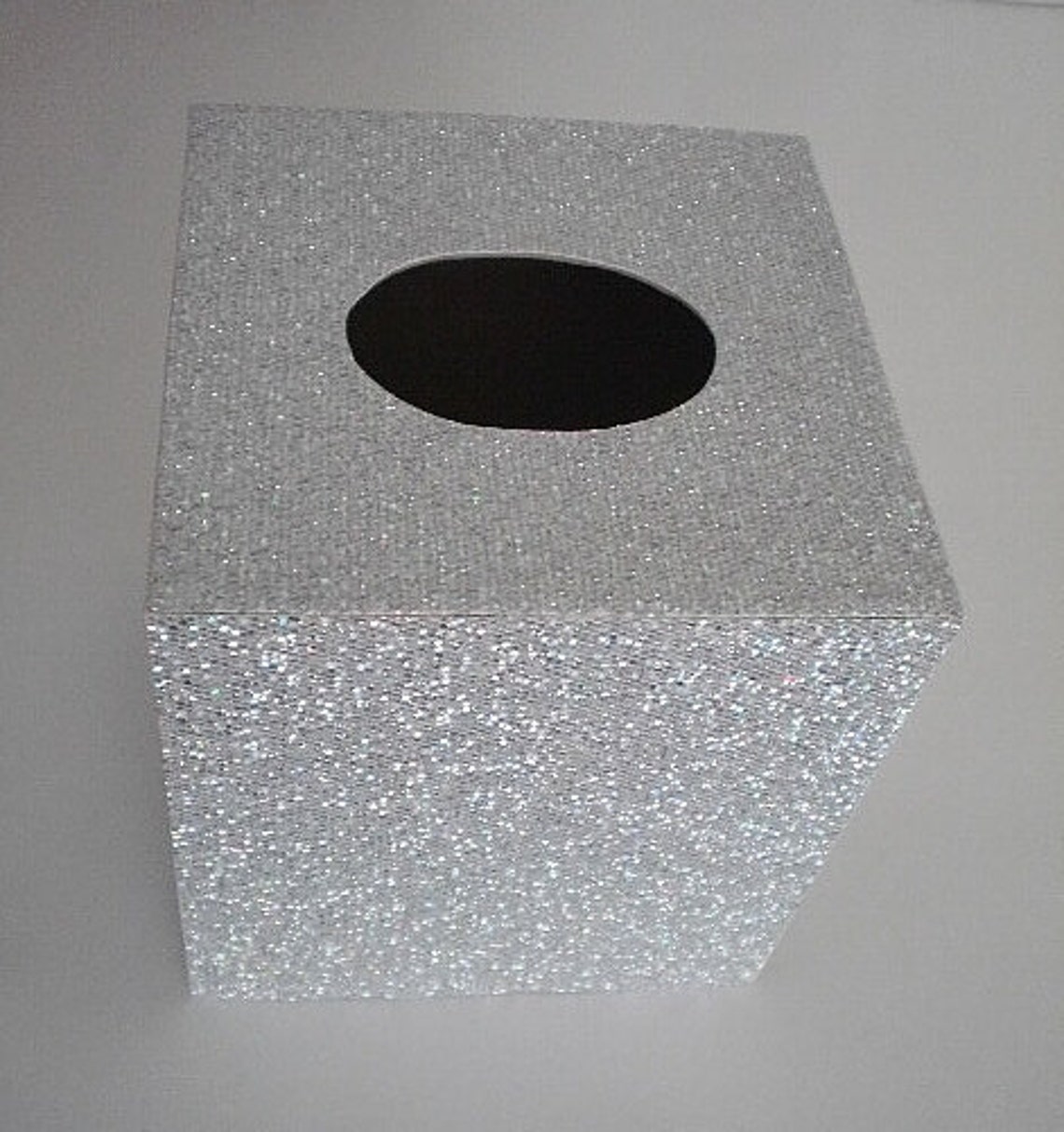 SILVER GLITTER TISSUE Box Cover-super Sparkling Octagon/prisma | Etsy
