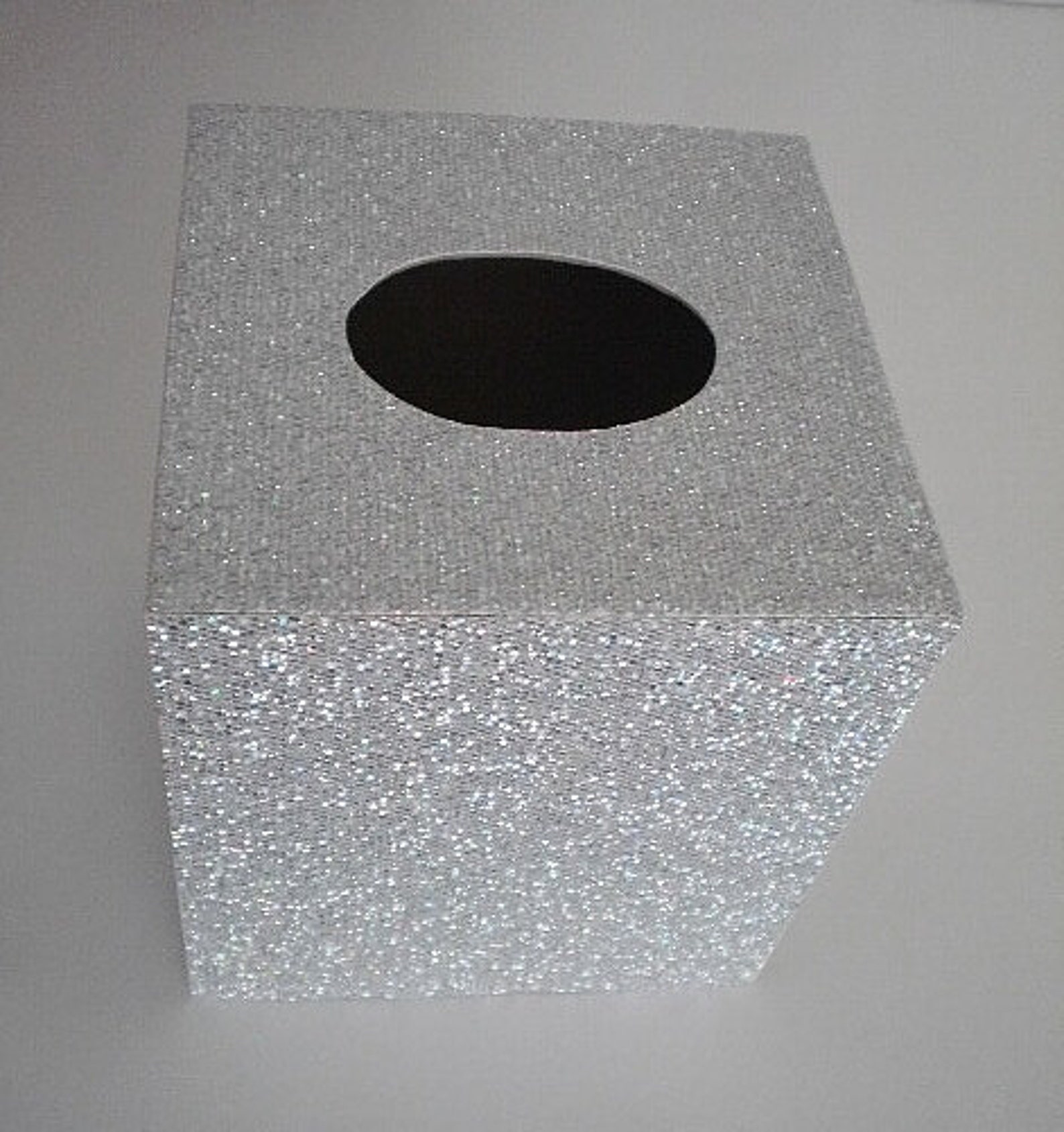 SILVER GLITTER TISSUE Box Cover-super Sparkling Octagon/prisma | Etsy