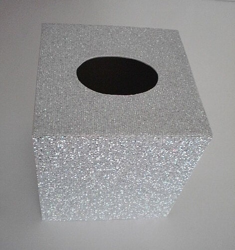 SILVER GLITTER TISSUE Box Cover-super Sparkling Octagon/prisma - Etsy