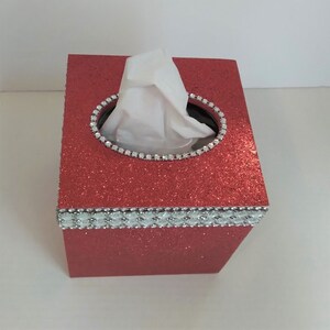 GLITTER & BLING Tissue Box Cover-fine Glitter With Crystal Glass ...