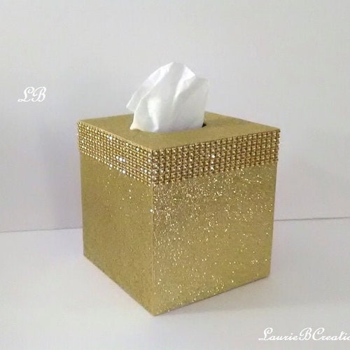 SILVER GLITTER & DIAMOND Wrap Tissue Box Cover-fine - Etsy