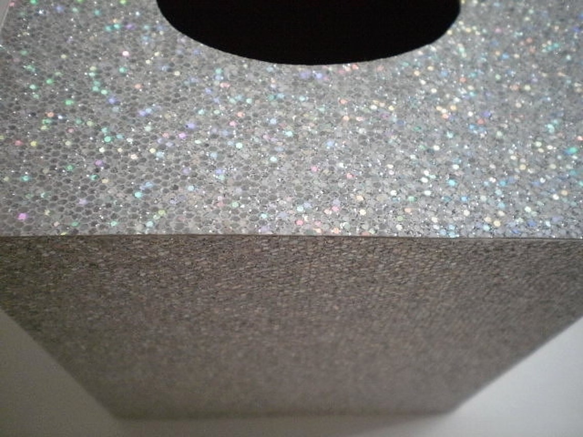 SILVER GLITTER TISSUE Box Cover-super Sparkling Octagon/prisma - Etsy