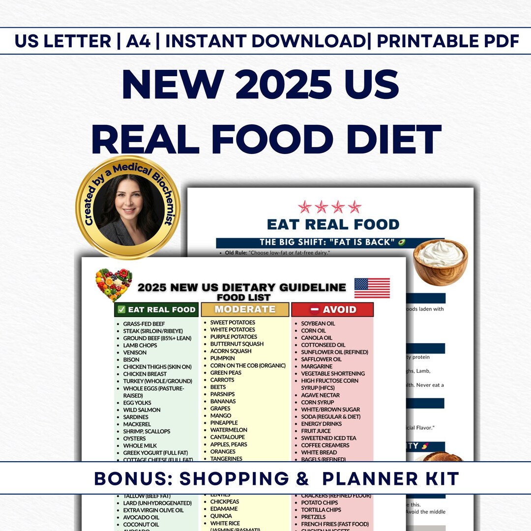 2025 New Dietary Guidelines PDF | Eat Real Food List | No Seed Oils ...