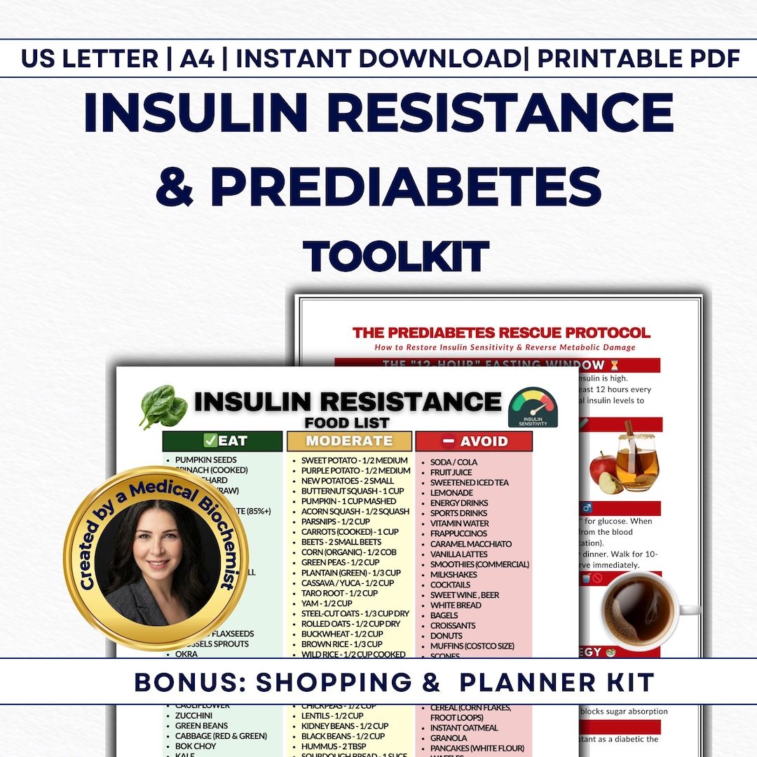 Insulin Resistance Food List PDF – PCOS Diet, Prediabetes Guide, Low ...