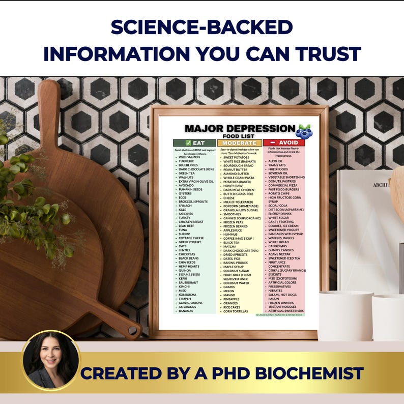 Depression Diet Food List PDF | Serotonin Boost Guide | Tryptophan ...