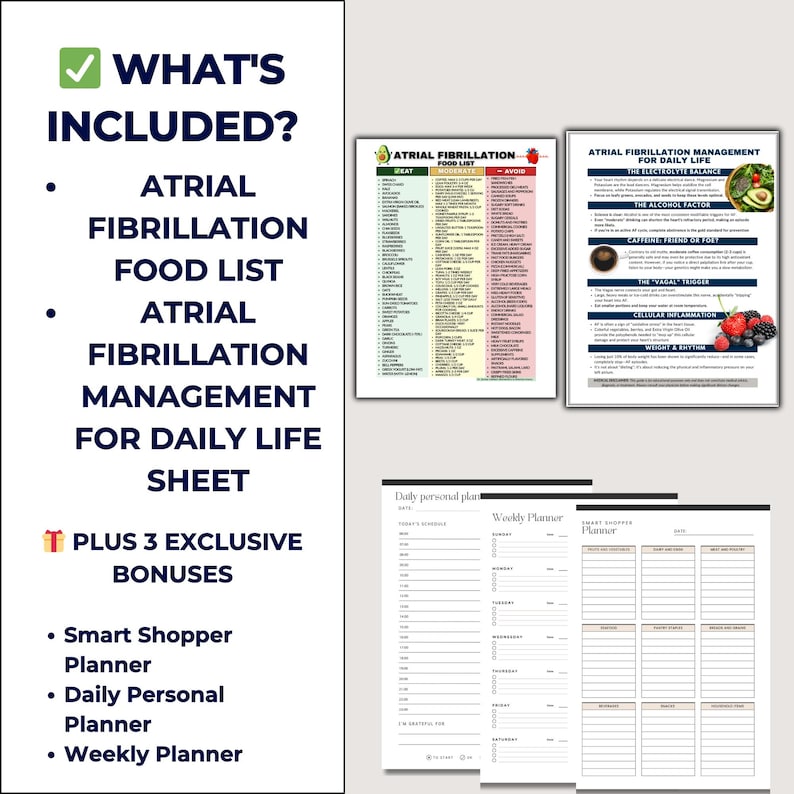 Afib Diet Food List PDF – Atrial Fibrillation Guide, Vagus Nerve ...