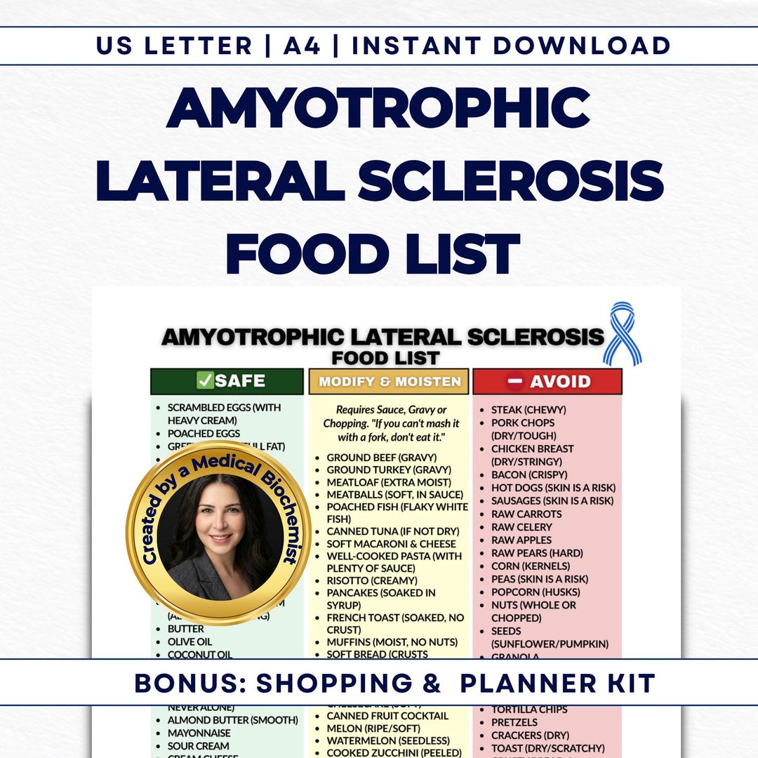 ALS Diet Food List, High-calorie Recipes, Soft Food Guide (PDF) - Etsy