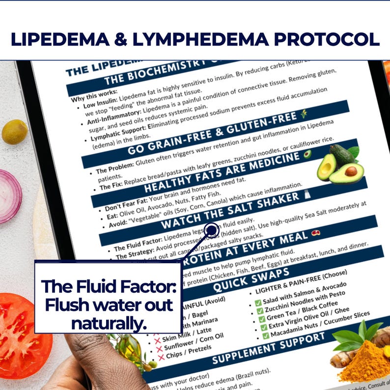 Lipedema Diet Food List PDF | Anti Inflammatory Diet | Lymphedema Guide ...