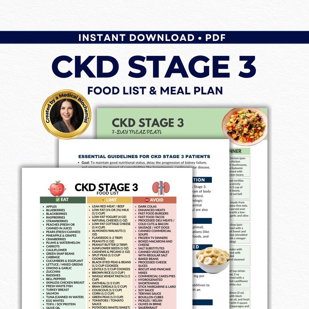 CKD Stage 3 Food List & Meal Plan PDF – Kidney Diet Guide, Low ...