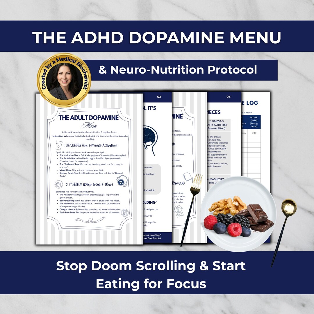 ADHD Nutrition Guide & Dopamine Menu – Neurodivergent Diet, Brain Food ...