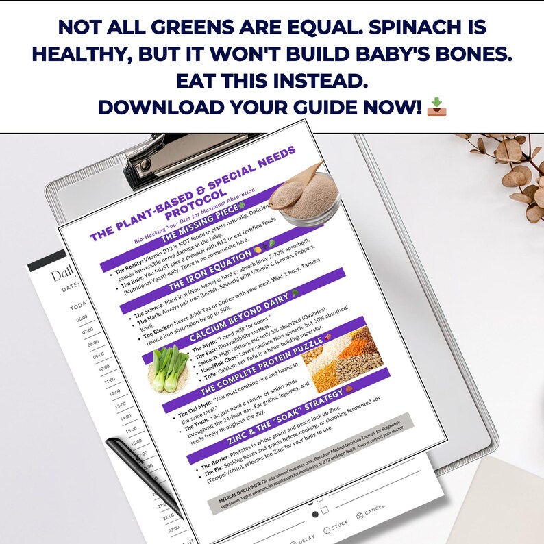 Vegan Pregnancy Food List PDF, Plant Based Prenatal Diet, Vegetarian ...