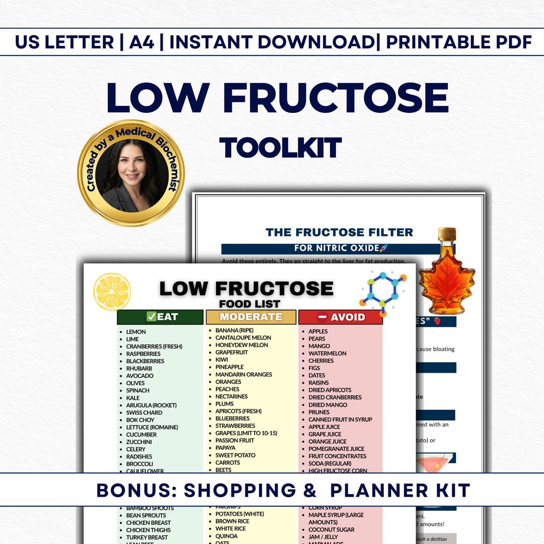Low Fructose Diet Food List PDF, Low Sugar Food Chart, Fructose ...