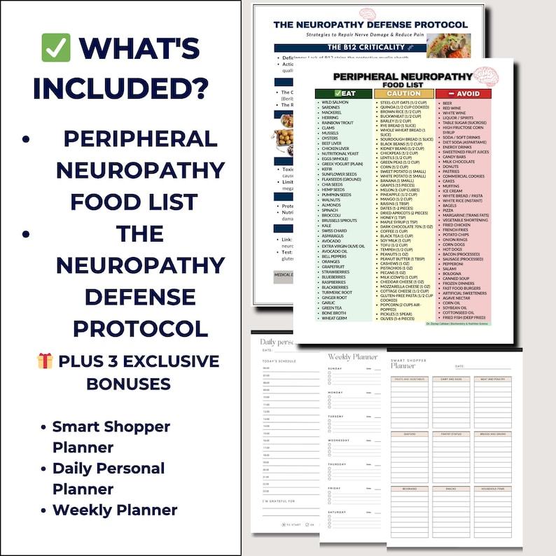 Peripheral Neuropathy Food List PDF – Nerve Pain Diet Guide, Diabetic ...