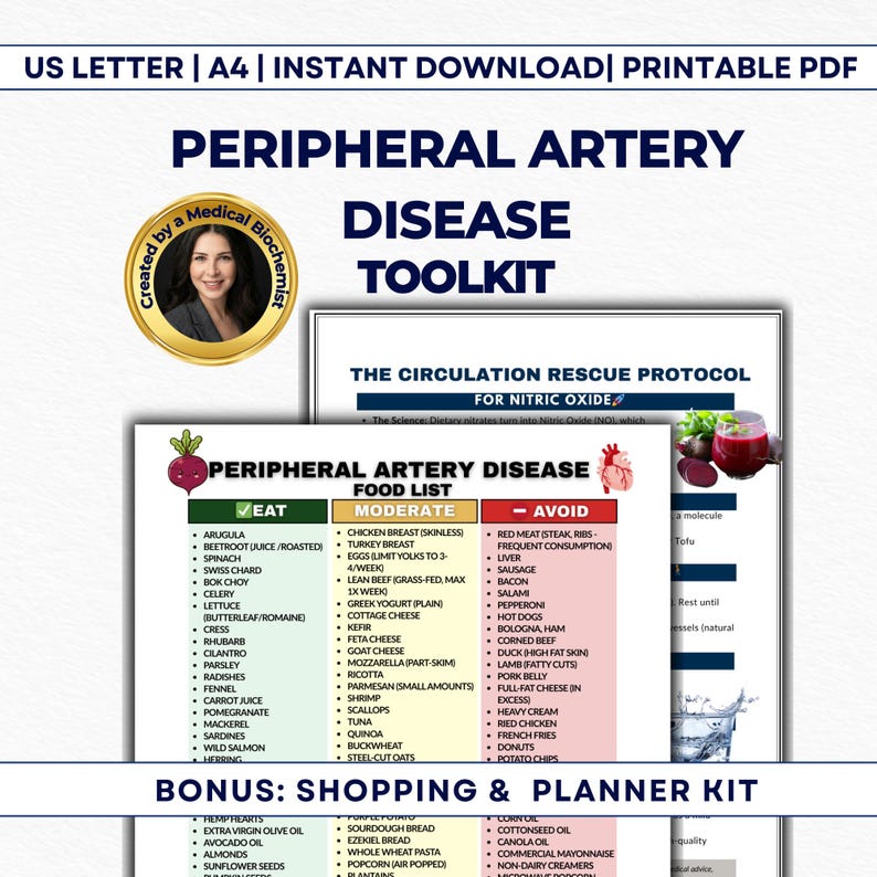 PAD Diet Food List PDF | Peripheral Artery Disease Guide | Stop Leg ...