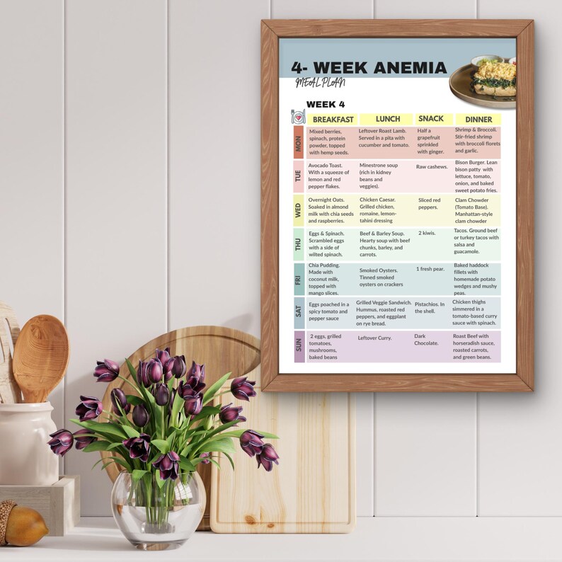 Anemia Meal Plan & Iron Rich Diet PDF – High Absorption Food List, Heme ...