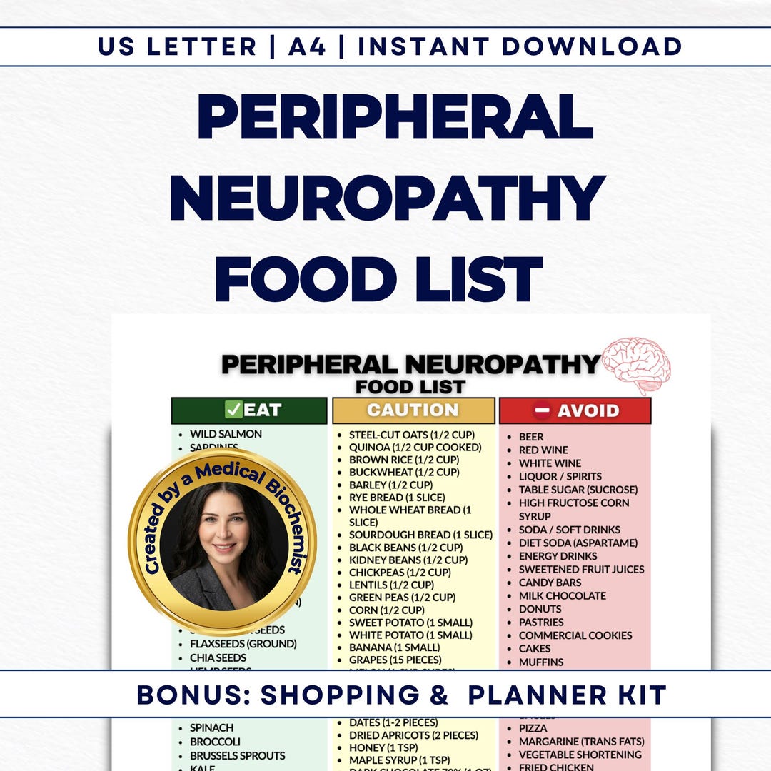Peripheral Neuropathy Food List PDF – Nerve Pain Diet Guide, Diabetic ...