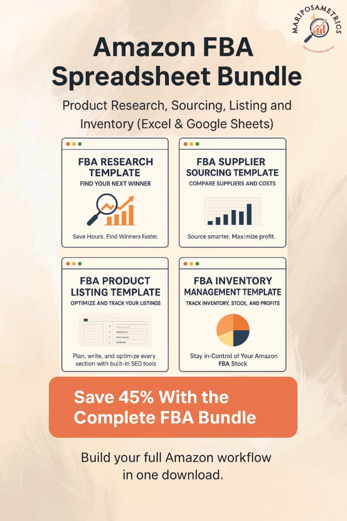 Amazon FBA Spreadsheet Bundle | Product Research,sourcing, Listing and ...