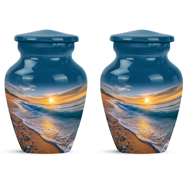 Personalized Sunset Beach Cremation Urns for Ashes Women – Handcrafted ...