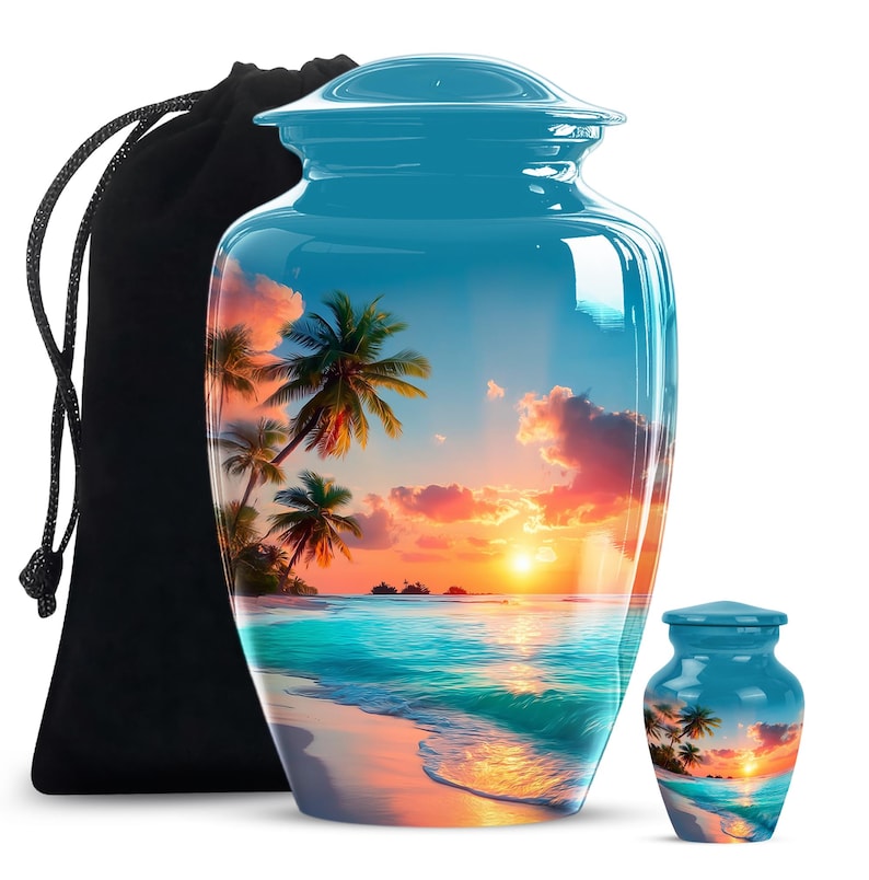Personalized Sunset Beach Cremation Urns for Ashes Women – Handcrafted ...